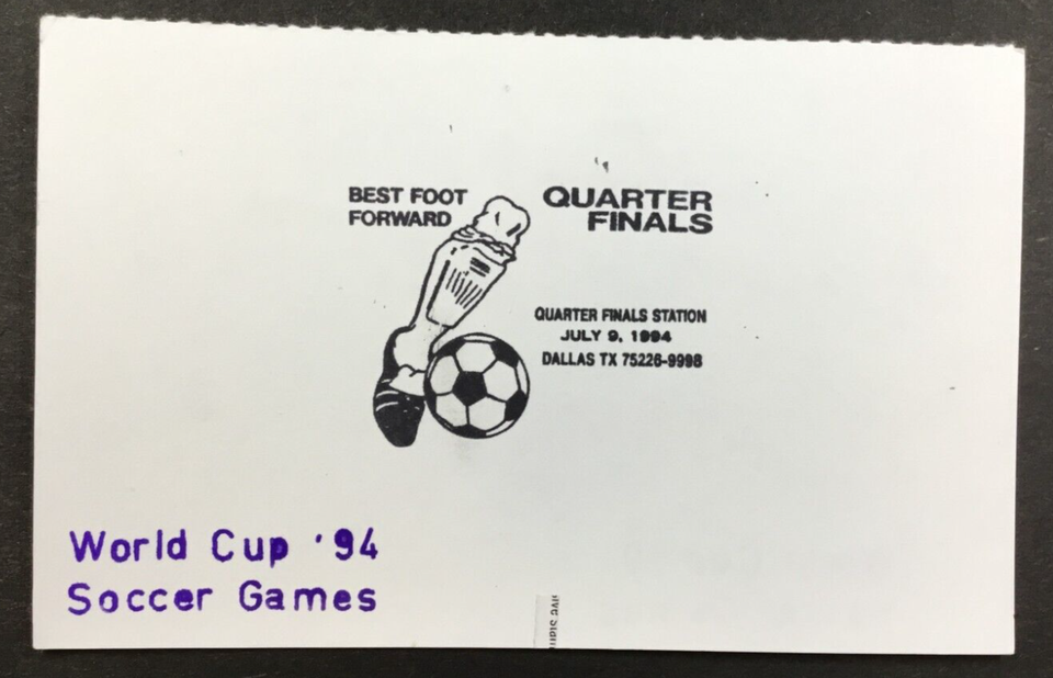 US Postal Card Special Event Cancel - World Cup '94 Soccer Dallas, TX ...
