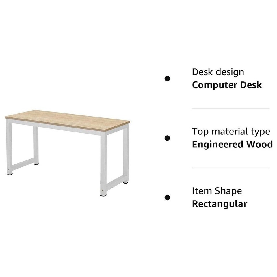 Heavy Duty 120cm Office Desk MDF Desktop Metal Frame Workstation Table ...