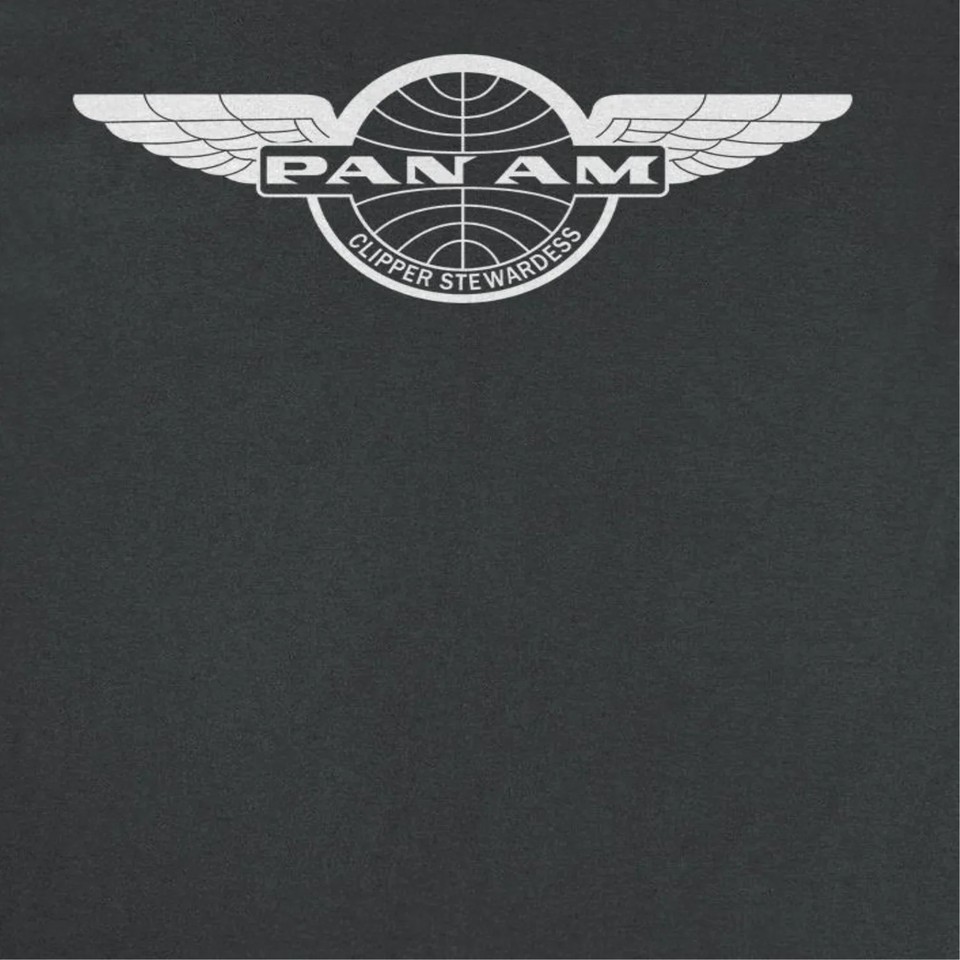 Pan Am Clipper Stewardess White Print Mens T Shirt Black Officially ...