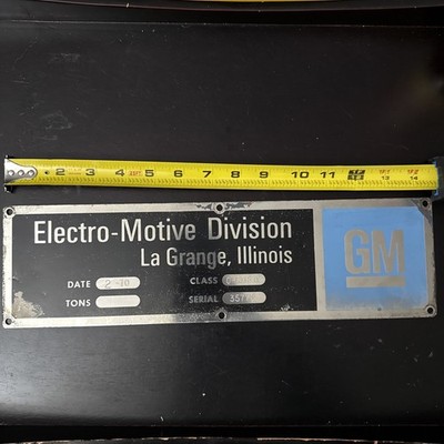 GM Electro Motive Division Locomotive Builders Plate Sign 1970 0-6-6-0 ...