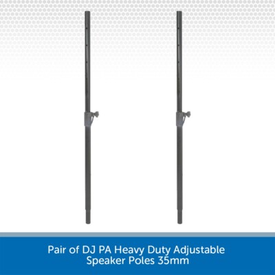 Pair of DJ PA Heavy Duty Adjustable Speaker Sub Satellite Poles 35mm ...