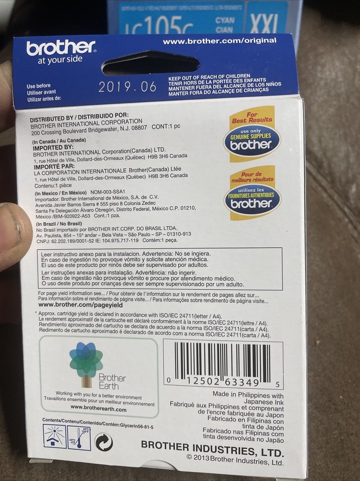 GENUINE BROTHER LC105 XXL CYAN INK CARTRIDGE EXP 6/2019 | eBay