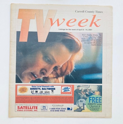 TV Week Magazine April 8 2001 Gillian Anderson in The X-Files No Label ...