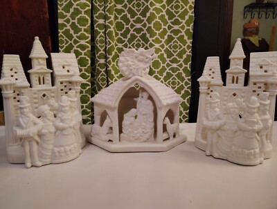 Set Of 3 Partylite Nativity Scene & 2 Caroling Partylites | eBay