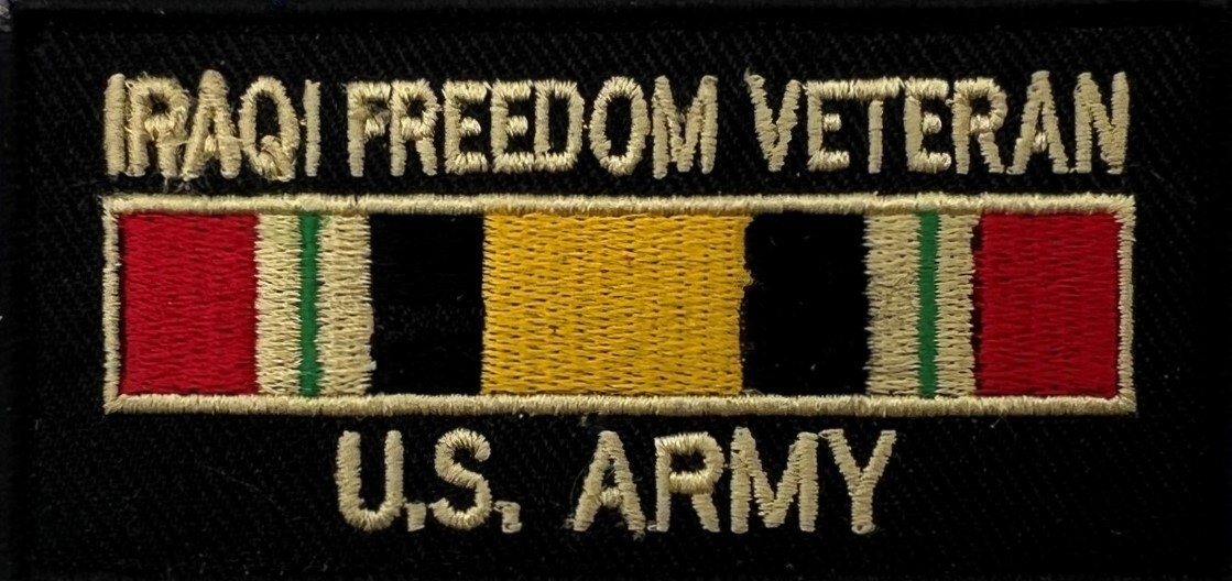IRAQI FREEDOM VETERAN U.S ARMY MILITARY MOTORCYCLE VEST IRON ON PATCH P ...