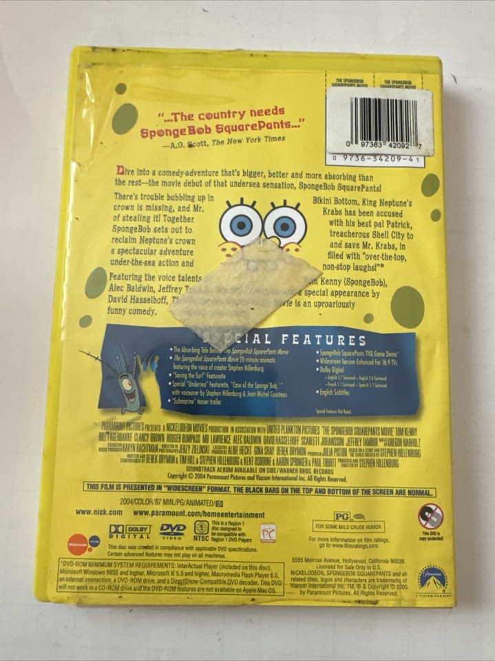 Spongebob Squarepants: Movie DVD 97363420927 | eBay