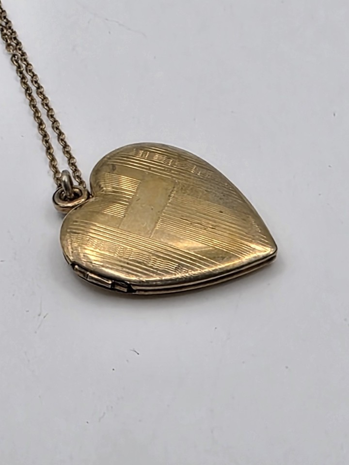 Antique Heart Shaped Photo Locket Gold Over Sterling | eBay