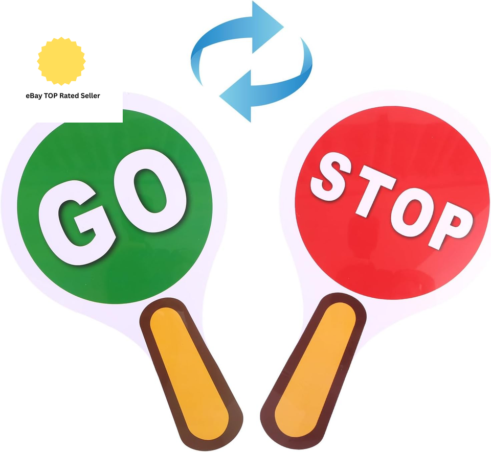 Stop and Go Sign, Plastic Double-Sided Stop Sign with Handle Waterproof ...