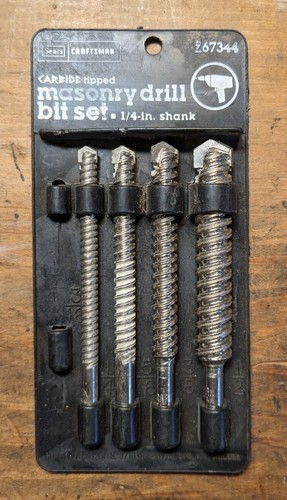 Sears Craftsman Masonry Drill Bit Set 67344 (Incomplete) | eBay