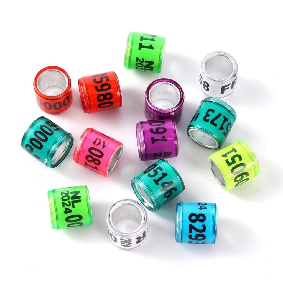 50pcs*8mm Multicolor Bird Foot Ring For 2024 Racing Pigeon Rings anilos ...
