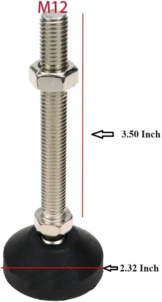 4x Lanzeuta Swivel Leveling Mount Heavy Duty M12, 2.32inch Dia Of Base ...