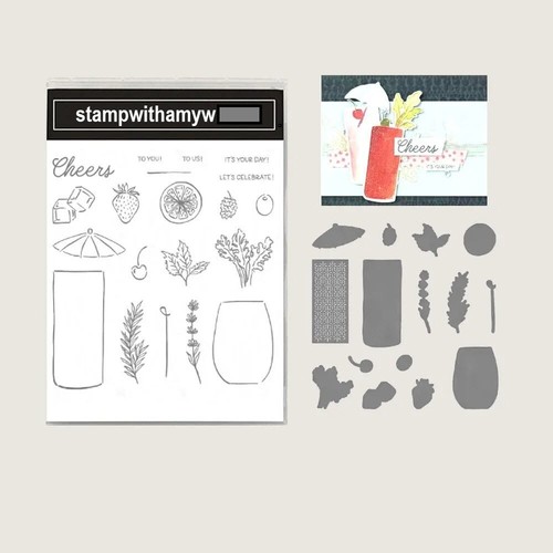 M2412 CHEERS & SIPS Stamps and Cutting Dies DIY Craft Greeting Card | eBay