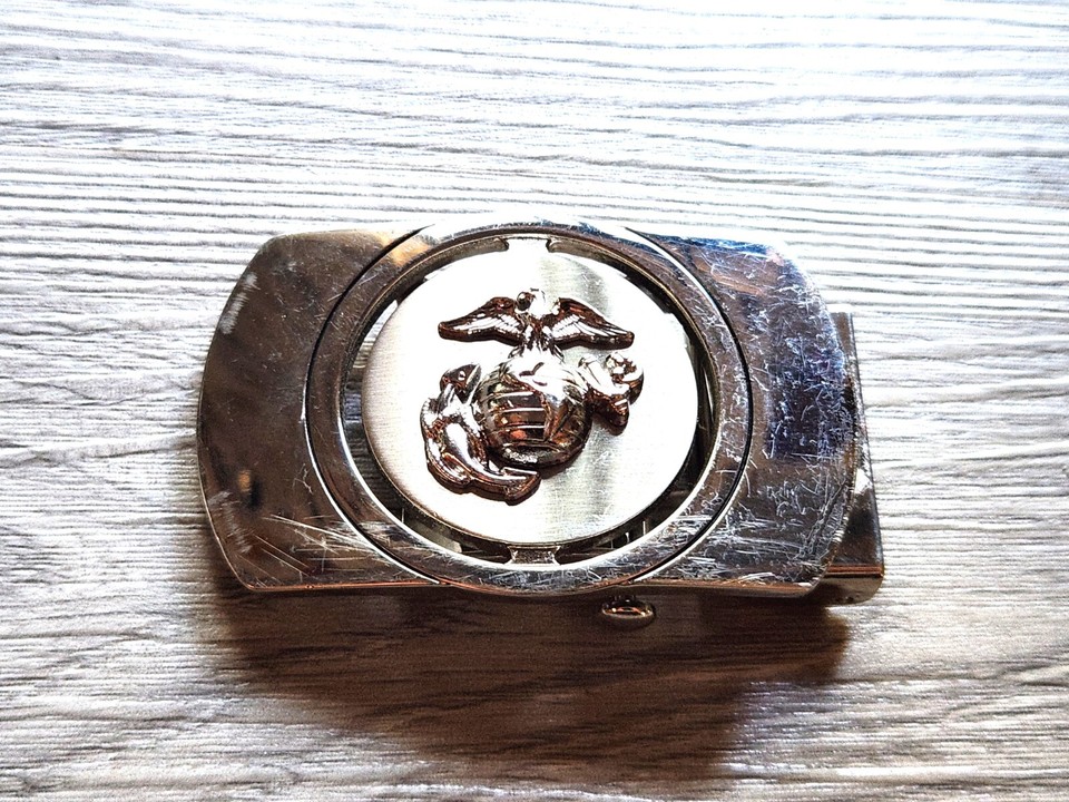 Vintage Silver Toned United States Marine Corp USMC Belt Buckle Made in ...