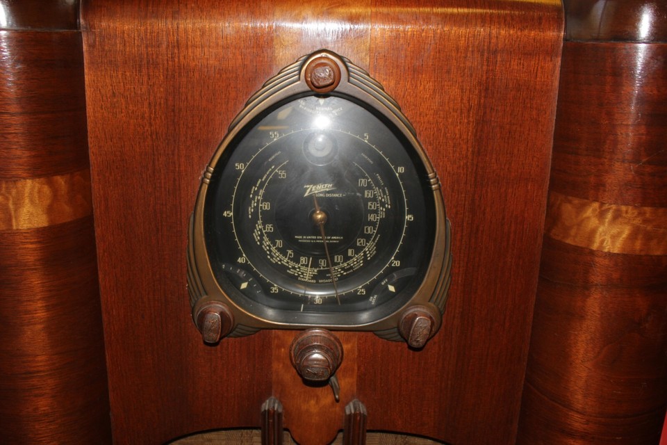 Zenith 1938 Floor Model Console 9-Tube Radio 9S262 Shutter Dial MN PICK ...