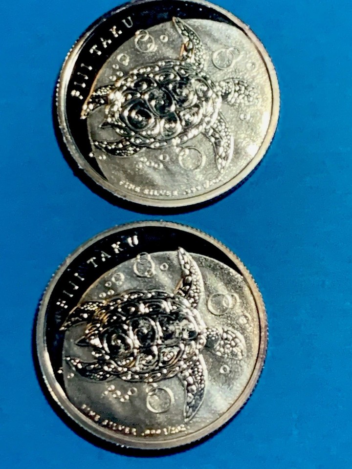 2013 Fiji Taku Turtle 1/2 Ounce .999 Pure SILVER PROOF Turtle Coin Gem ...