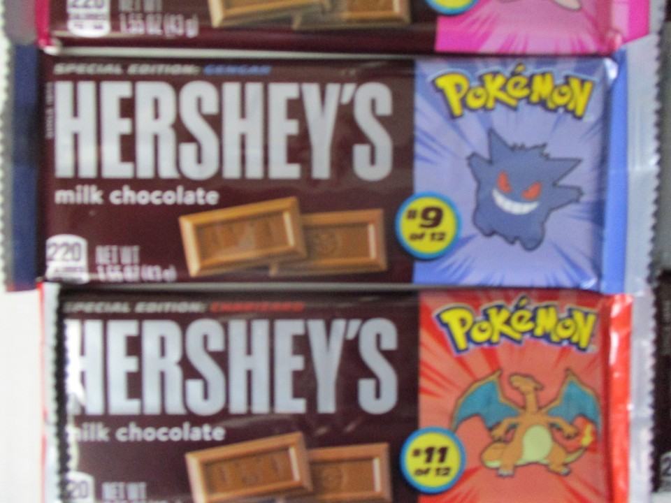 NEW Pokemon Hershey Chocolate Bars Limited Edition Full Collection 12 ...