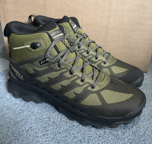 Merrell Speed Eco Mid Waterproof Hiking Boots Mens Green New | eBay