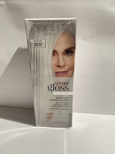 Loreal Paris Le Color Gloss For Grey Hair SILVER WHITE One Step Toning ...