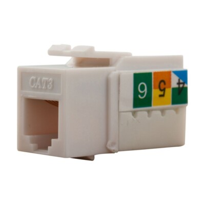 1pcs ETON 5547-3EW Modular Data Jack, White, 6-position, 6-conductor ...