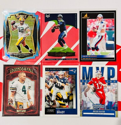 NFL Panini 6 Card Quarterback QB Lot - Wilson Allen Brady Favre Bledsoe ...