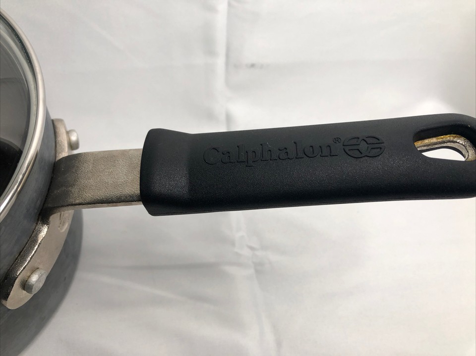 Calphalon 8702 2qt Sauce Pan Pot With Lid Calphalon. Full Rubber Grip ...