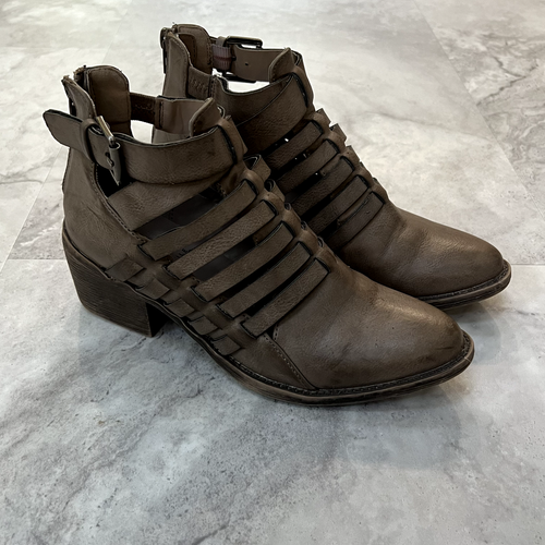 VOLATILE Booties Womens 7.5 Brown McKenna Strappy Ankle Boots | eBay