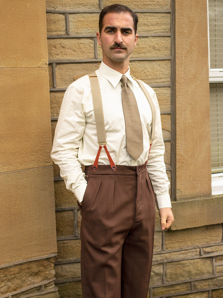 Mens Vintage Pants | High Waist 1940s 50s Vintage Style Pants - Hickory ...