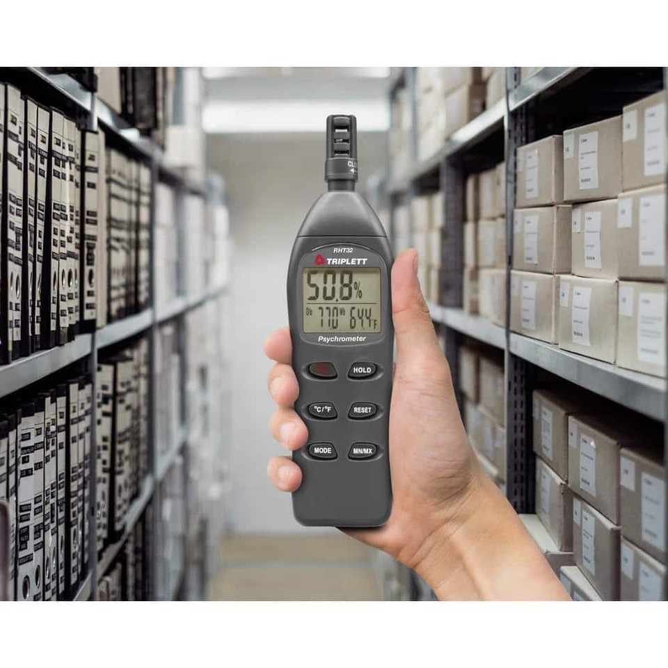 TRIPLETT Hygro-Thermometer Psychrometer Auto Power Off, Backlit ...