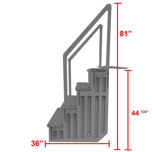 28" Wide Anti-Slip Pool Steps for Above Ground Swimming Pool (Various ...