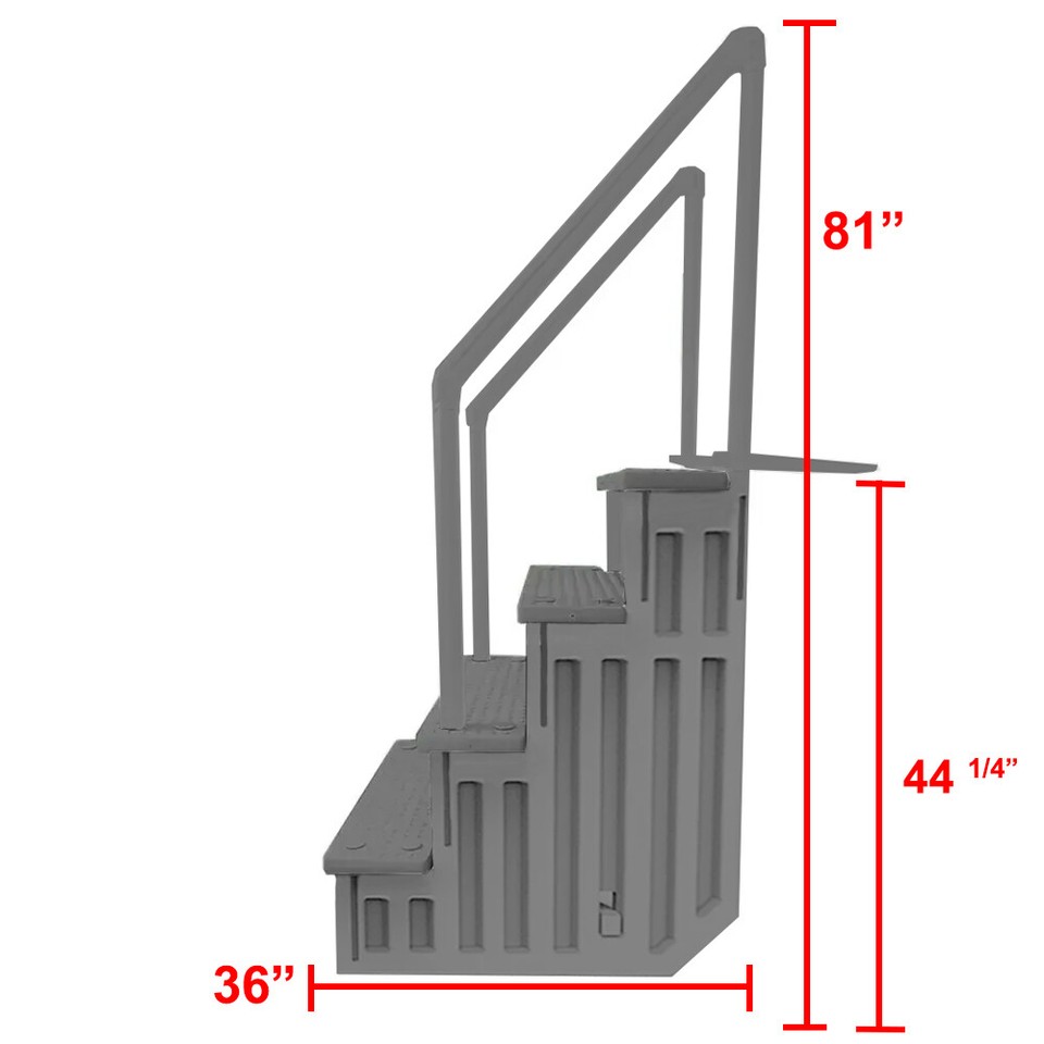 28" Wide Anti-Slip Pool Steps for Above Ground Swimming Pool (Various ...