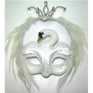 Novelty Manufacturing White Swan Eye Mask with Feathers on a Headband ...