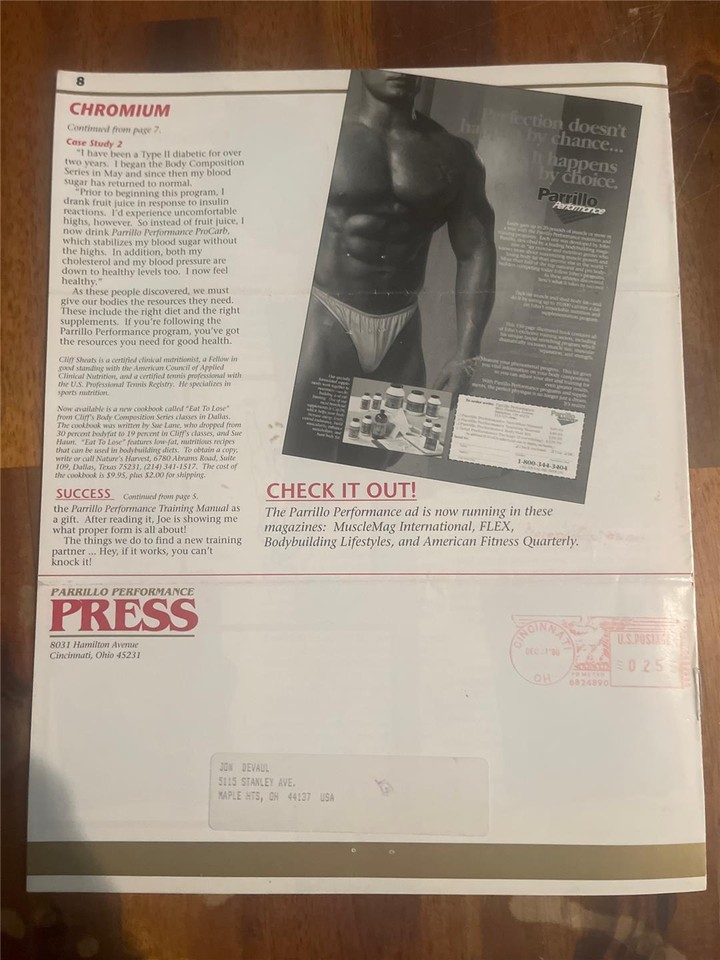 John Parillo PERFORMANCE PRESS bodybuilding booklet LENDA MURRAY 1-91 | eBay