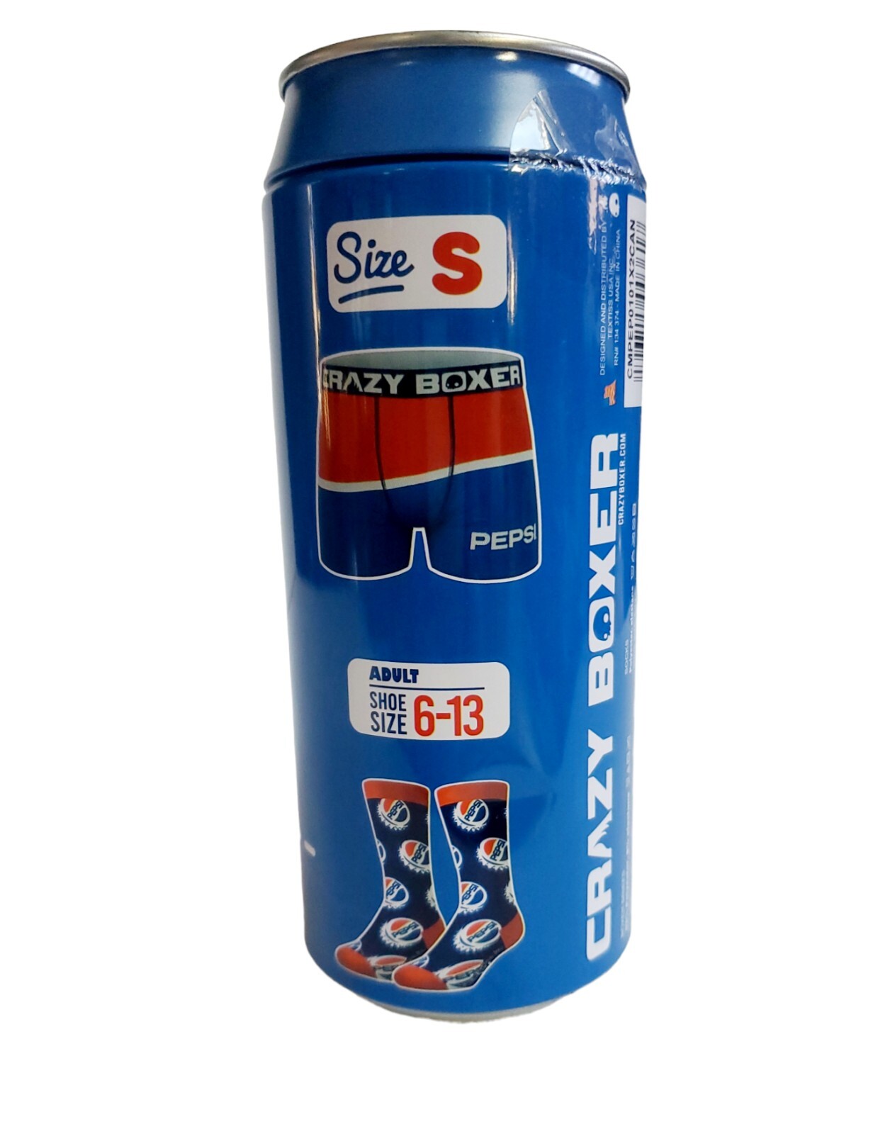 Crazy Boxer Pepsi Cola Boxer Briefs & Socks Gift Set Size S Socks Size ...