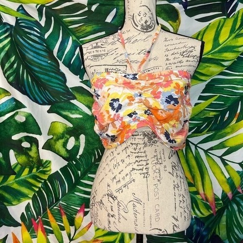 Nwt $40 Roxy Island Hops Women's Large Beach Vacation Tropical Halter ...