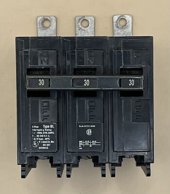 Siemens B330 30 Amp 3-Pole 240 V Circuit Breaker Type BL | eBay