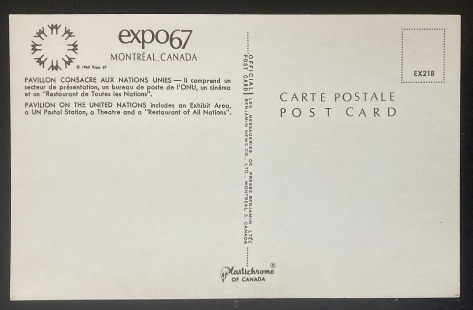 MONTREAL, CANADA. C.1967 PC.(N2)~EXPO 67 PAVILION OF THE UNITED STATES ...
