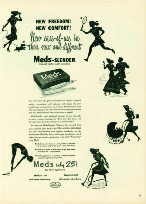 1946 MEDS Tampons Feminine Protection ***VINTAGE MAGAZINE PRINT ...