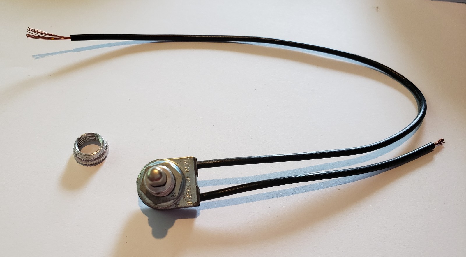 LEVITON PUSH BUTTON SWITCH ON/OFF METAL W/ LEAD 1A 250V RV MARINE ...