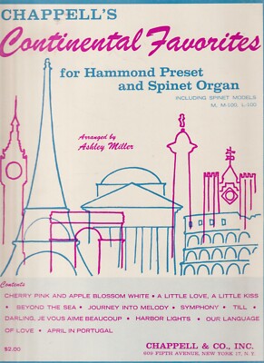 1962 The HAMMOND and SPINET Organs Continental Favorites by Ashley ...