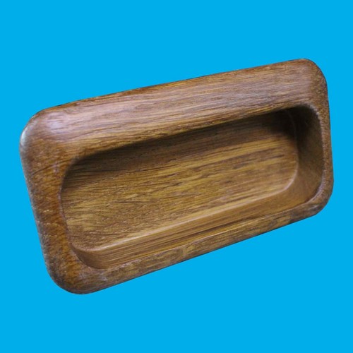 1x Wooden Dark Oak Recessed Pull Handle 102mm, Cabinet Drawer, Kitchen ...