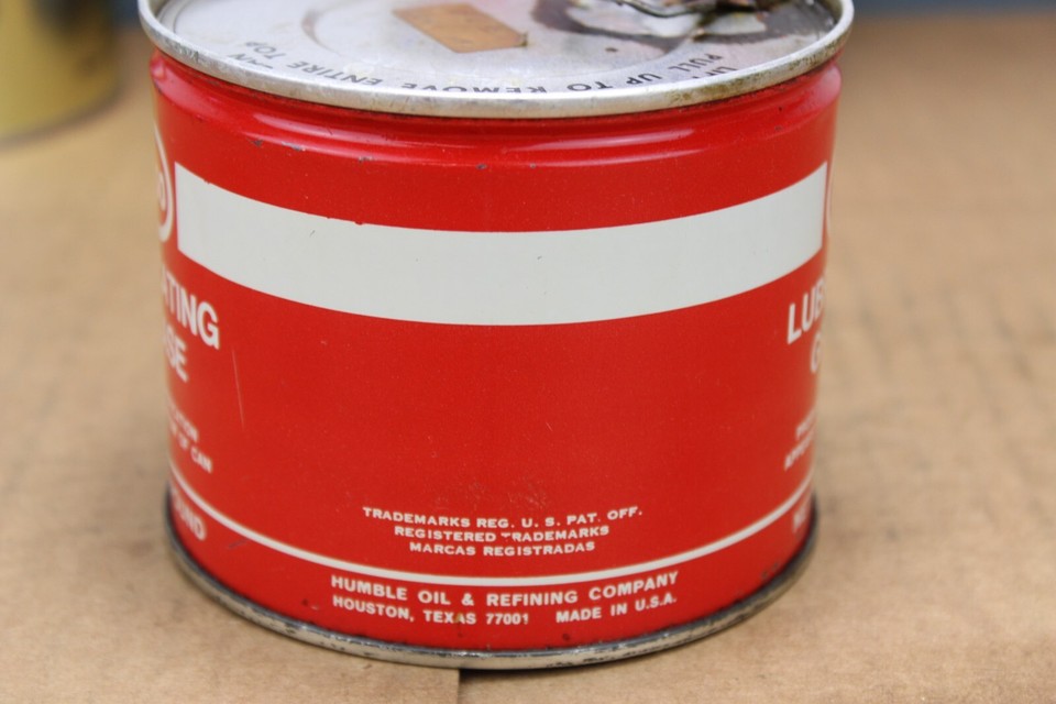FULL NEAR MINT 50's era ESSO CHASSIS LUBE 1 LB. GREASE Old Unopened Tin ...