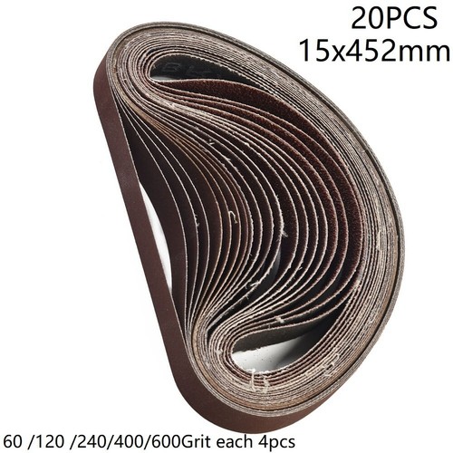 Sanding belts Grinding Emery cloth Metallurgy 20pcs Set 60-600 Grits ...