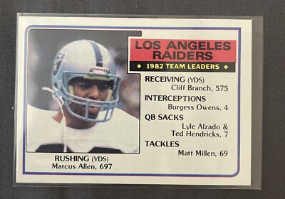 1983 TOPPS TEAM-LEADERS Marcus Allen RC RAIDERS HOF USC | eBay
