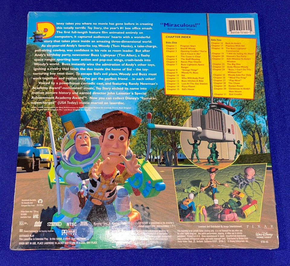 vintage SEALED Walt Disney Toy Story MASTERPIECE LASERDISC LETTERBOX ...