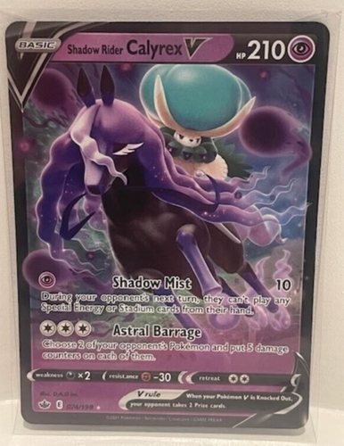 Pokémon TCG Shadow Rider Calyrex V 074/198 Chilling Reign Holo Full Art ...