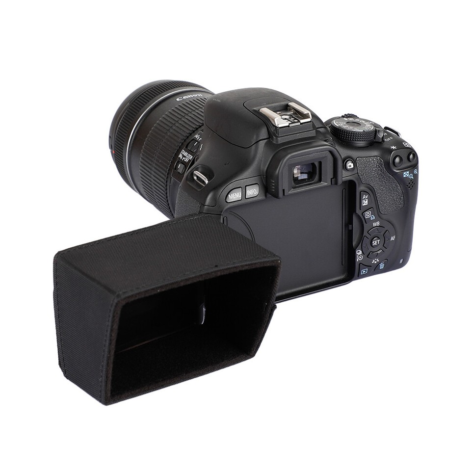 CAMVATE Nylon LCD Sun Hood Shade For DSLR Camera/Camcorder w/ 3" Fold ...
