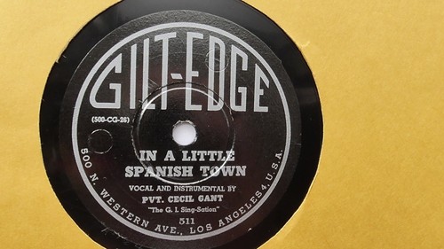 Cecil Gant 78rpm Single 10-inch Gilt-Edge Records #511 In A Little ...