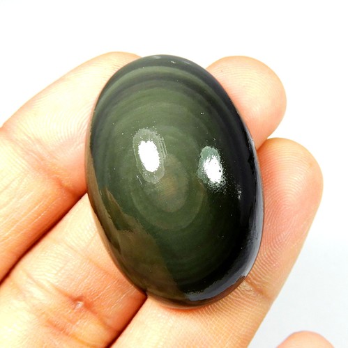 Multi Rainbow Eye Obsidian Gemstone Oval Shape Natural Cabochon 63 Cts ...