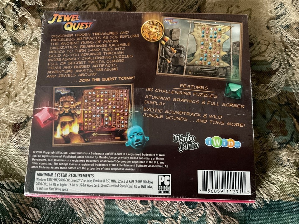 Jewel Quest PC-CD Rom Ultimate Gem matching adventure Mumbo Jumbo.NEW ...