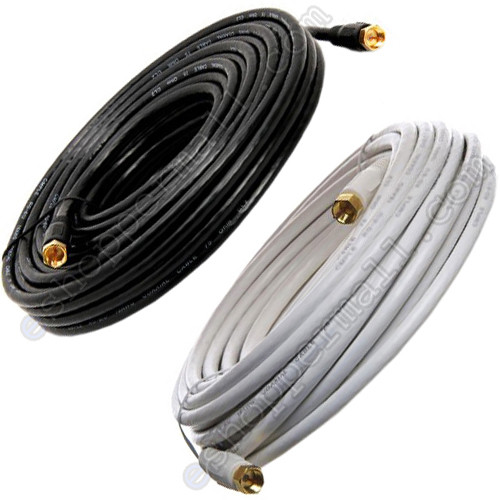 RG6 Gold Plated Coaxial Digital Cable for Satellite TV VCR Video 25' 50 ...